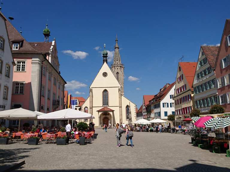 Marktplatz Rottenburg – Stromschnellen im Neckar Loop from Rottenburg ...
