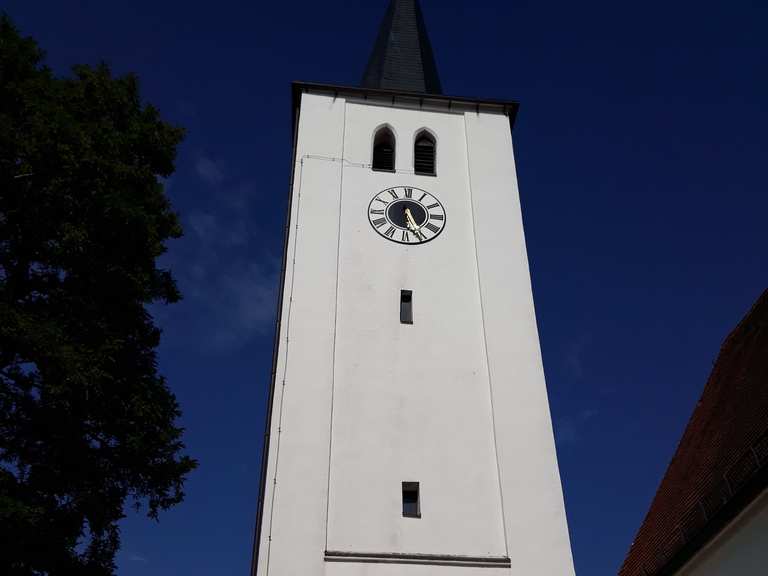 Schiefer Kirchturm von Köngetried - Cycle Routes and Map | Komoot