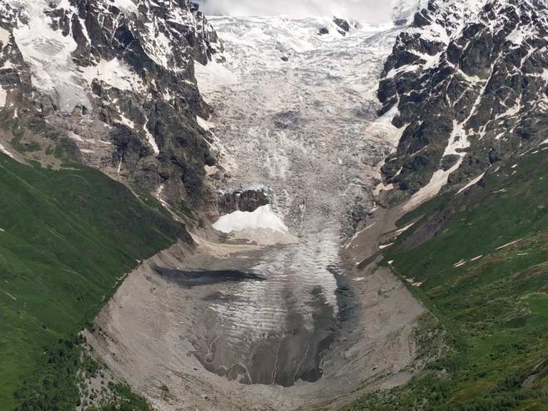 Chkhutnieri Pass View of Adishi Glacier Routes for Walking and Hiking ...