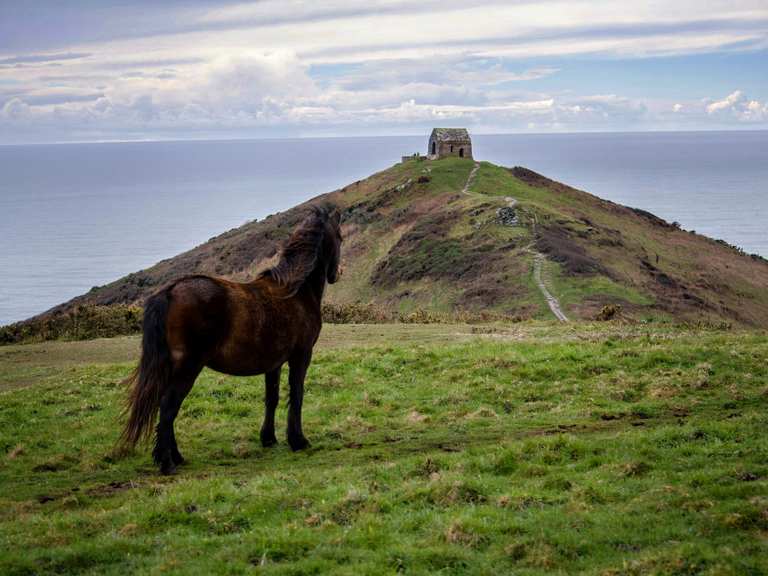 Loop da península de Rame Head a partir da baía de Whitsand — Cornwall ...