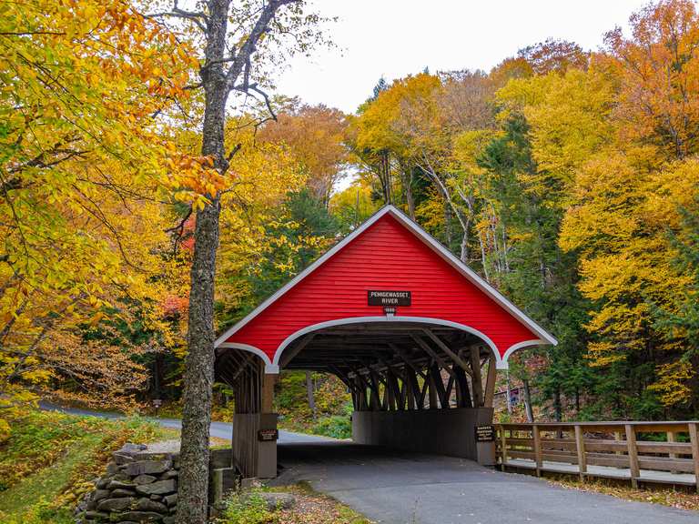 Sentinel Pine Covered Bridge via Flume Gorge Trail loop — Franconia ...