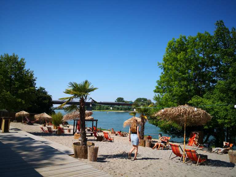 Rheinstrand Speyer - Strandbar: Wanderungen und Rundwege | komoot