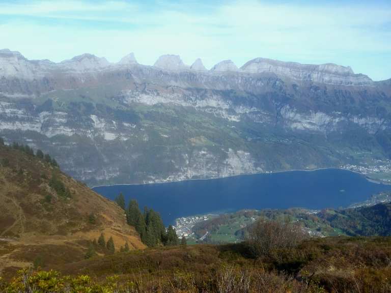 Superschöner Blick auf Walensee und Churfirsten Routes for Walking and ...
