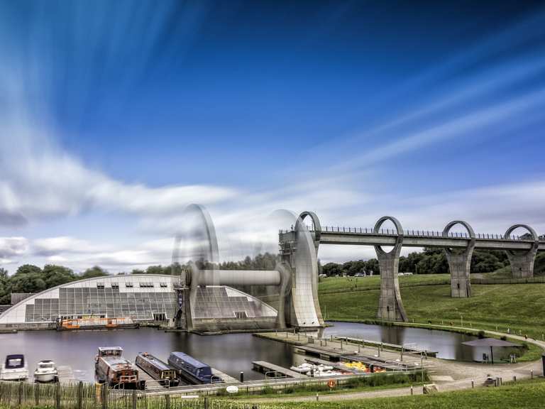 Falkirk Wheel top basin – Forth and Clyde Canal Towpath loop from ...