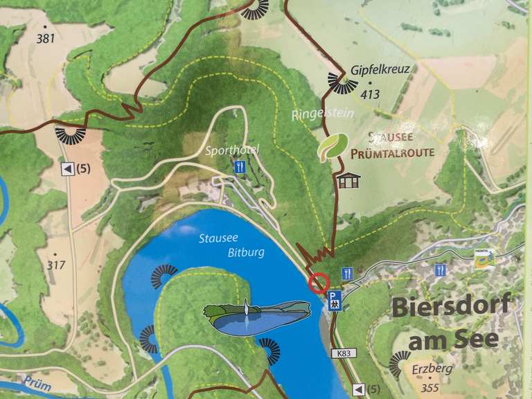 Bistro und Bootsverleih Stausee Biersdorf Routes for Walking and Hiking ...