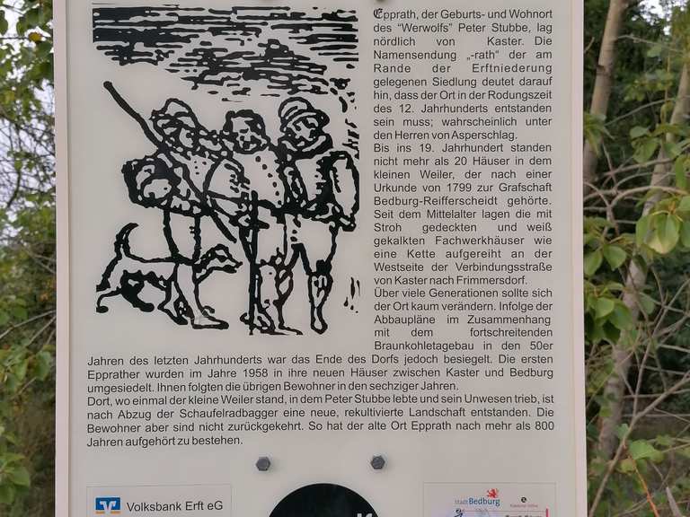 Stationstafel Werwolfwanderweg - Wohnort von Peter Stubbe Routes for ...