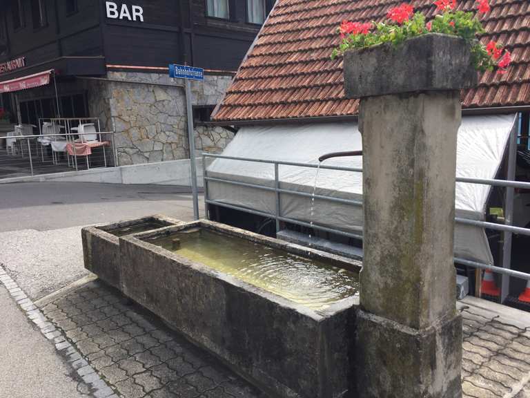 Hängebrücke Ebligen – Brunnen mit Trinkwasser Runde von Brienz West ...