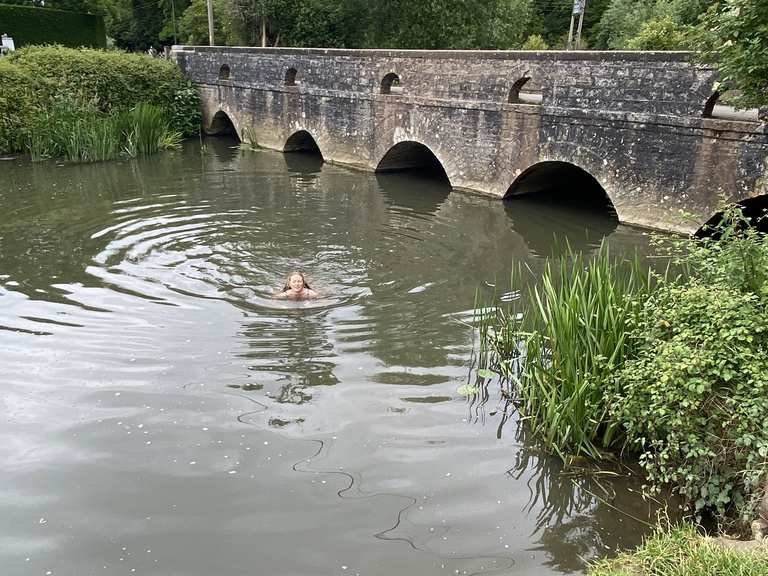 River Brue Swimming Spot at West Lydford Bridge Routes for Walking and ...