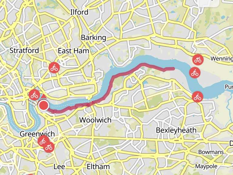 Greenwich Peninsula - Cycle Routes and Map | Komoot