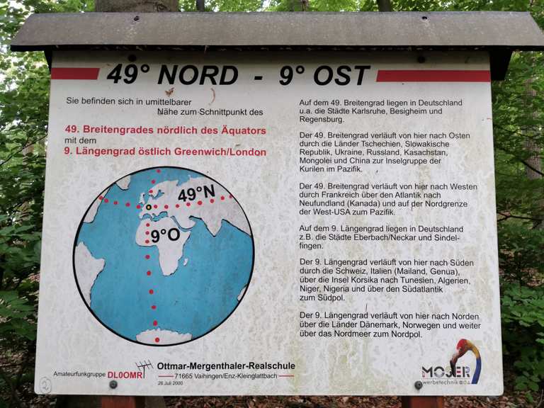 Schnittpunkt von 49. Breitengrad mit 9. Längengrad: Wanderungen und ...
