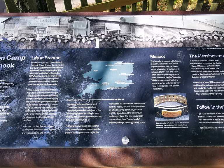 Brocton Camp Information Board Routes for Walking and Hiking | Komoot