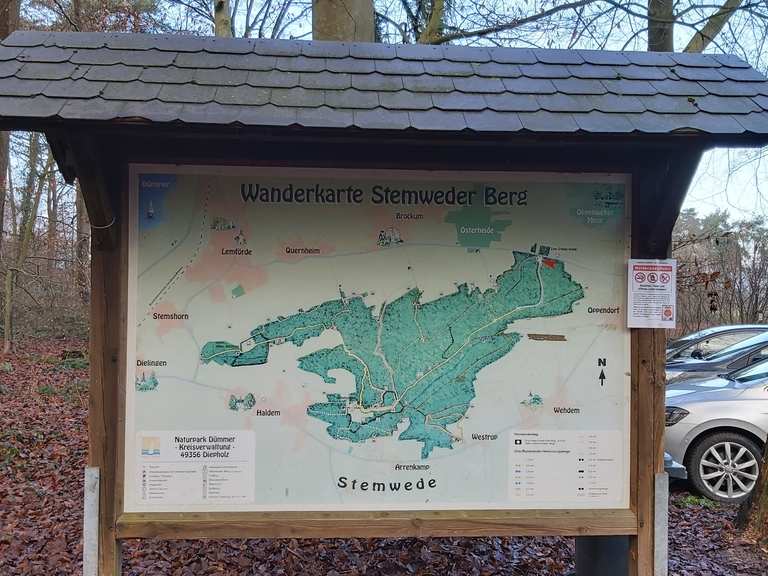Wanderwegekarte des Stemweder Bergs: Wanderungen und Rundwege | komoot