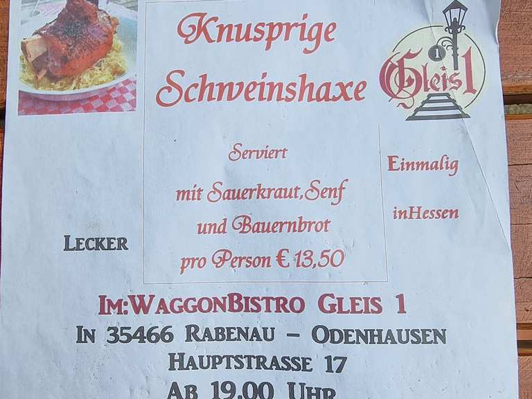 Restaurant Gleis 1 fietsroutes en kaart | Komoot