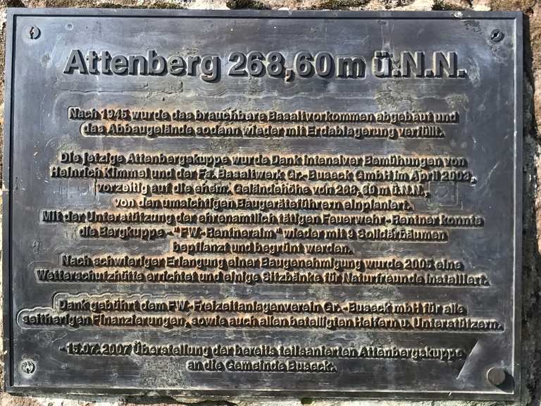 Attenberg-Gipfel (268 m) – Wander- & Radrouten | Komoot