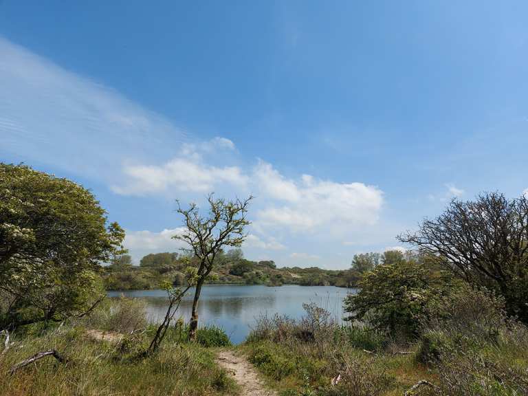 Zicht op meertje in de duinen – Duinlandschap rondtocht vanuit Duindigt ...