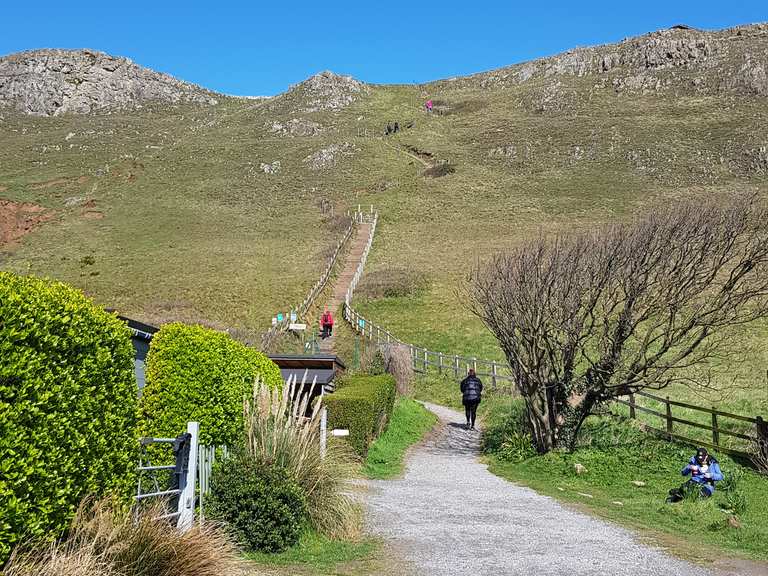 Brean Downs steps up from the beach Routes for Walking and Hiking | Komoot