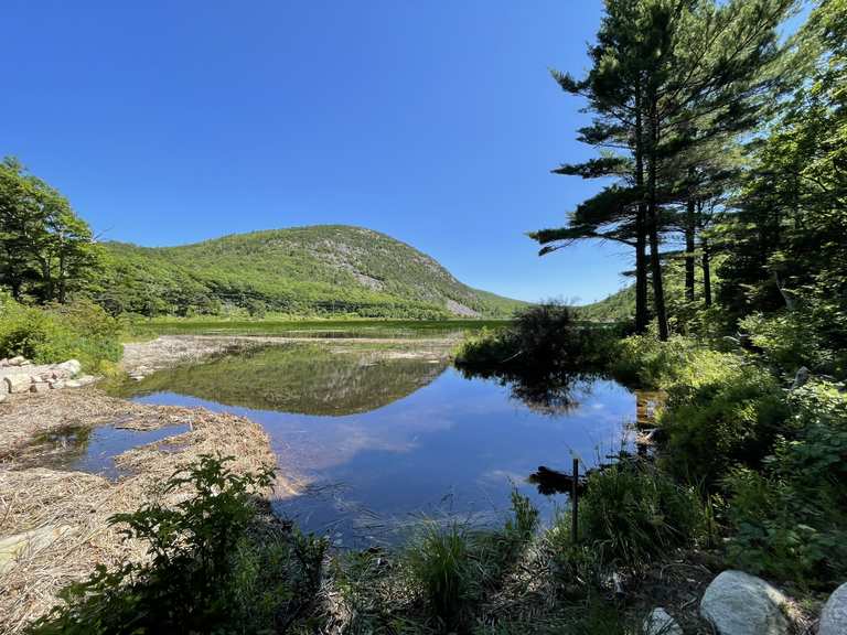 View of Porcupine Islands, Bar Island, and Cadillac Mountain via Ladder ...