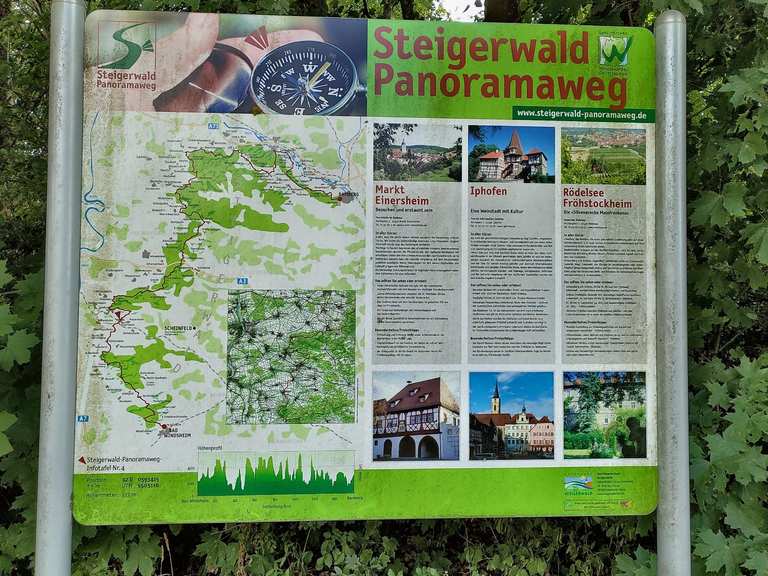 Hinweistafel "Steigerwald Panoramaweg ": Wanderungen und Rundwege | komoot