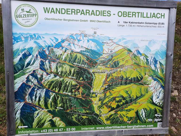 Bergstation Golzentippbahn Obertilliach Routes for Walking and Hiking ...