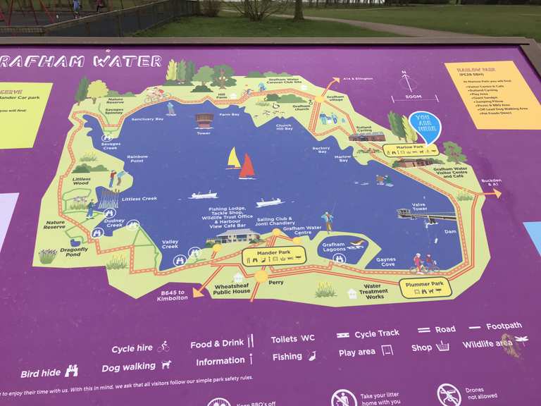 Grafham water Road Cycle Routes and Map | Komoot