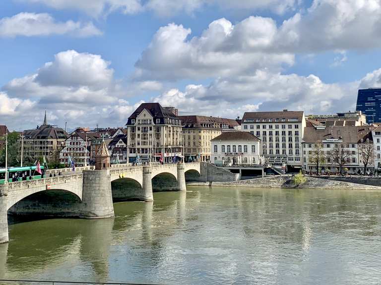 Rhine view over Basel – Mittlere Brücke loop from Basel Badischer ...