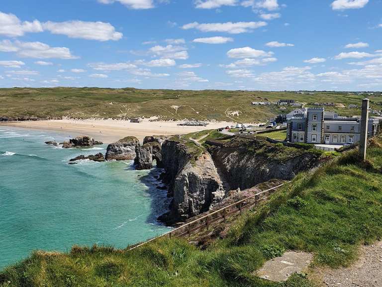St Agnes Bay from Perranporth on the South West Coast Path — Cornwall ...
