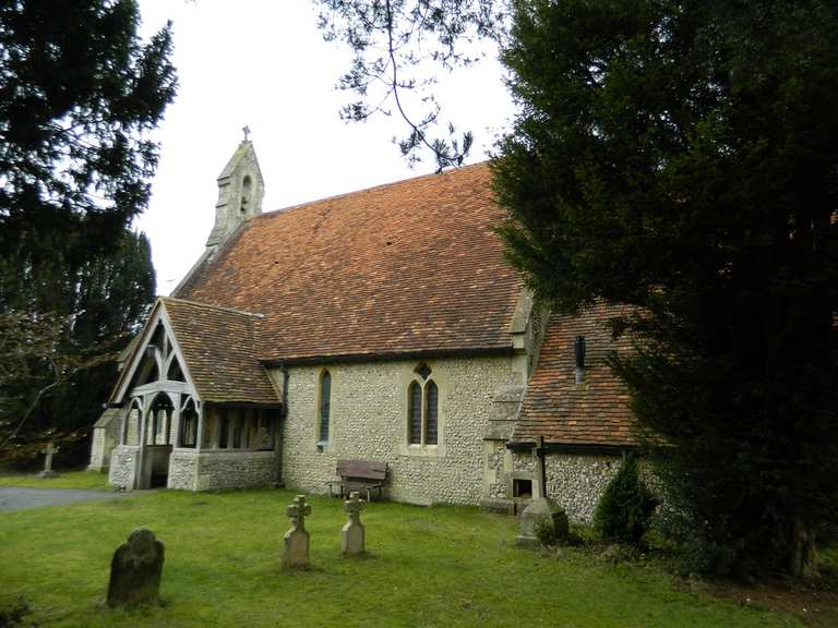 St Mary-le-Moor Kirche und Bigmore Lane Schleife von Lane End ...