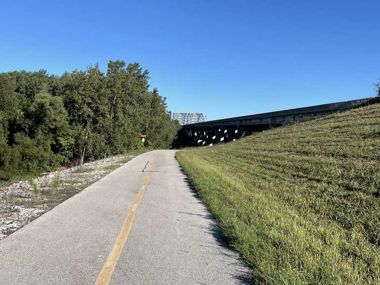 St. Charles to Creve Couer Lake loop via Veterans Memorial Bridge — Katy Trail State Park | road ...