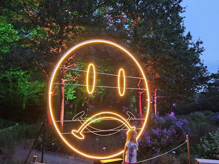 Neon Smiley Face Installation Routes for Walking and Hiking | Komoot