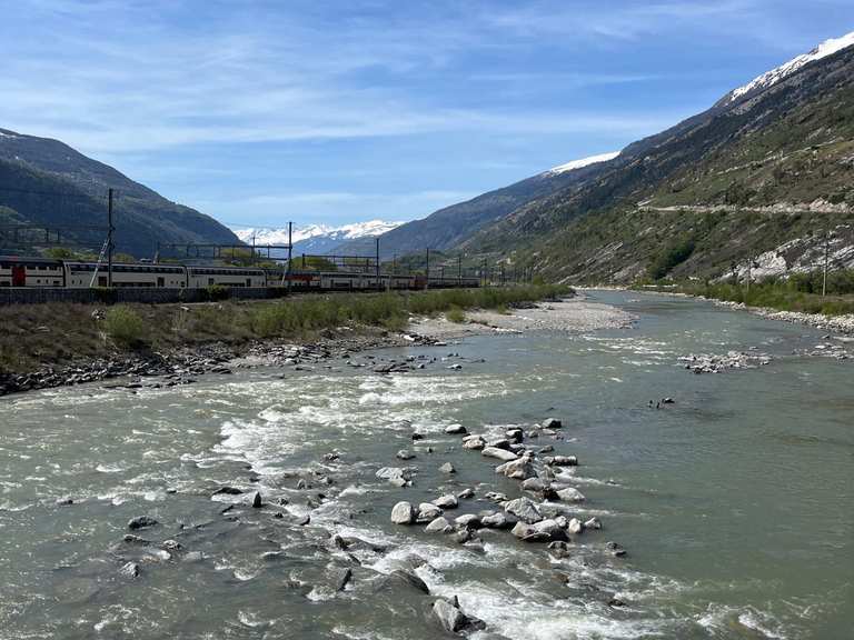 Thermalbad Brigerbad – Radweg an der Rhone entlang Runde von Brig ...