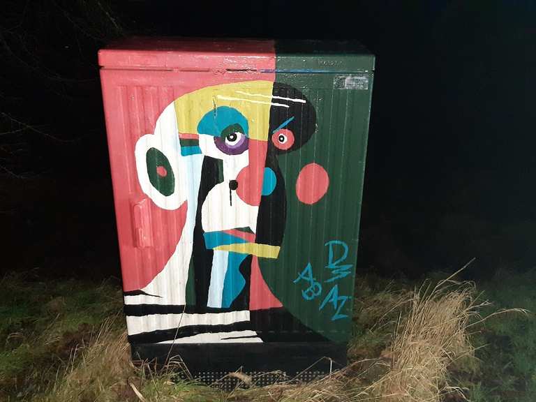 Colorful Utility Box with Abstract Art – Hiking & Cycling Routes | Komoot