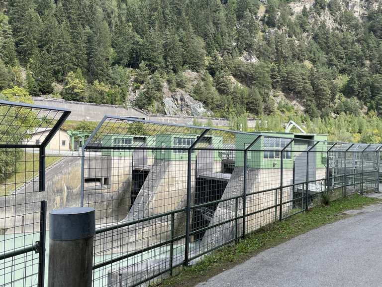 Radweg Landeck–Prutz – Holzbrücke über den Inn Runde von Landeck-Zams ...