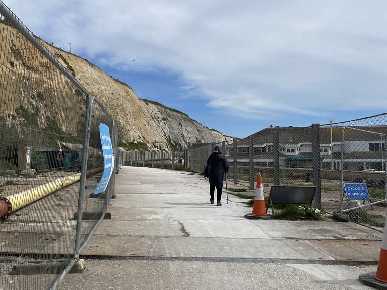 Temporary access to the Undercliff Walk bike path Mountain Bike Trails ...