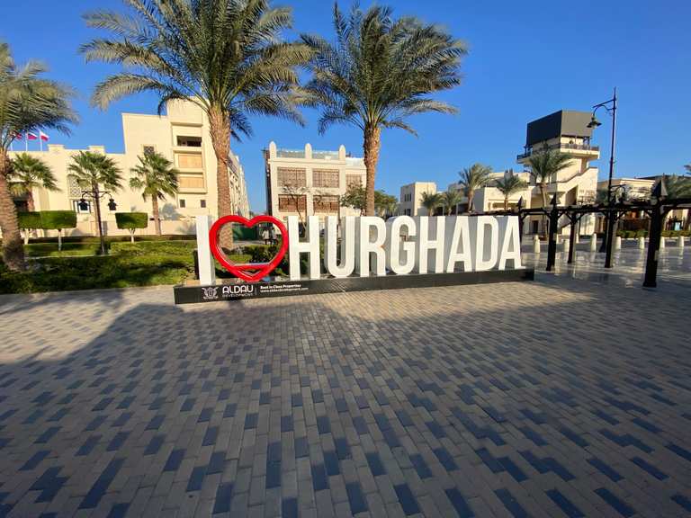 Hurghada City Mural – I Love Hurghada Sign loop from Hurghada | run ...