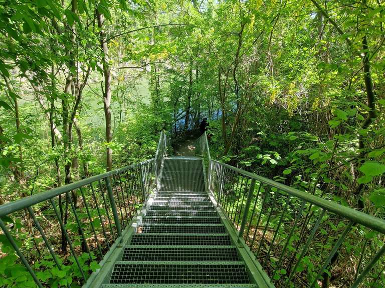 Steep Metal Staircase by the Waterway - Cycle Routes and Map | Komoot