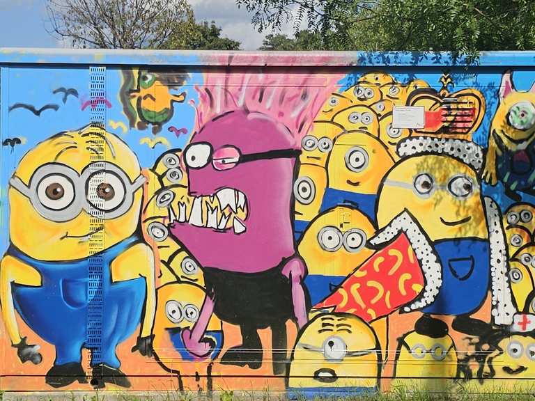 Minions Mural on Utility Box, Aschaffenburg Routes for Walking and ...