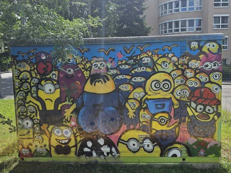 Minions Mural on Utility Box, Aschaffenburg Routes for Walking and ...