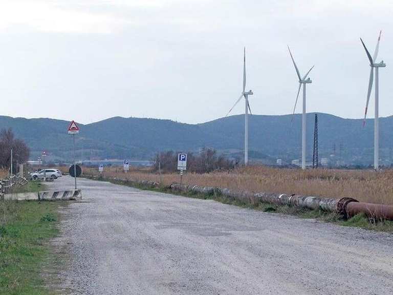 Wind Turbines of the Foce del Cornia Park Road Cycle Routes and Map ...