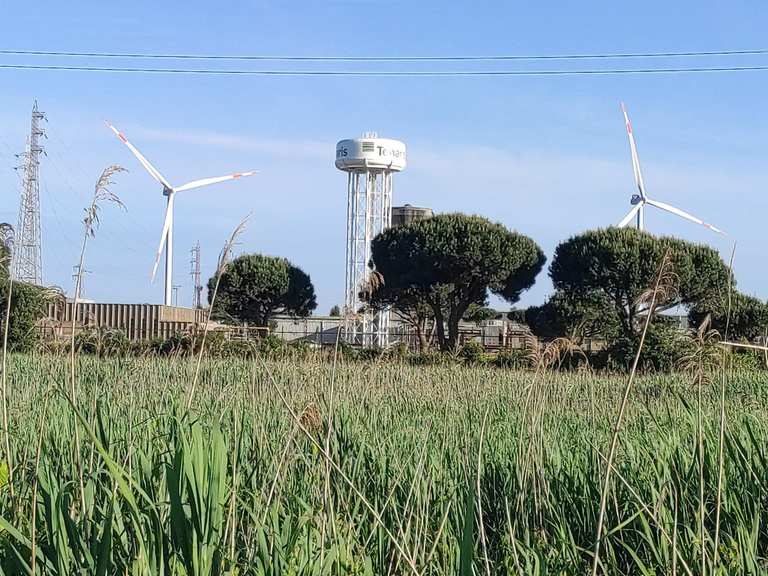 Wind Turbines of the Foce del Cornia Park Road Cycle Routes and Map ...