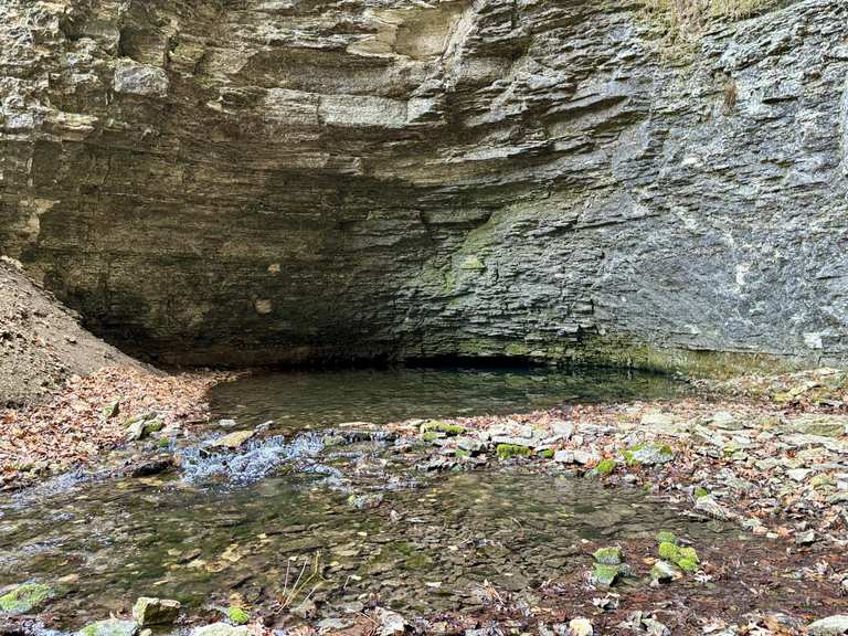 Cold Water Creek flowing out of a limestone cave Routes for Walking and ...