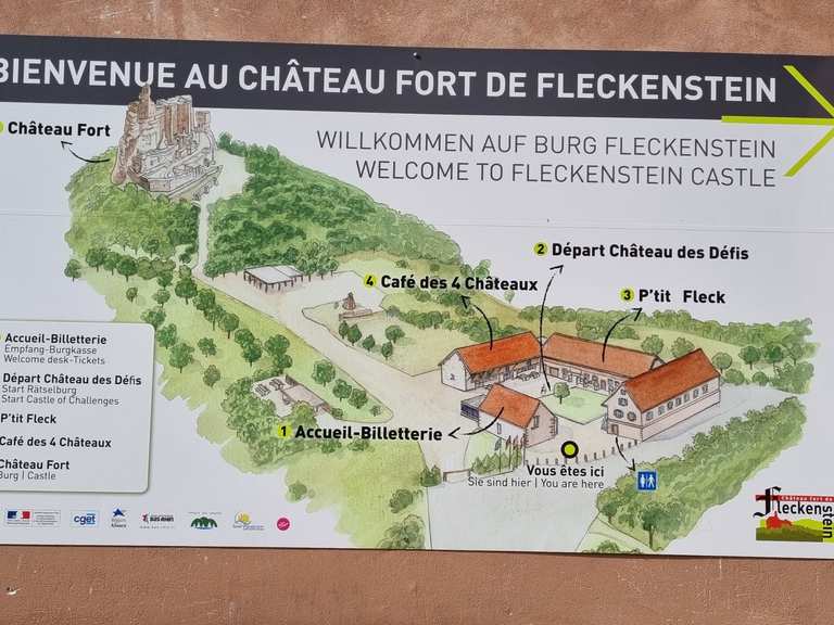 🇫🇷 Hirschthal, Château fort de Fleckenstein & Weiher, Ruine Froensbourg ...