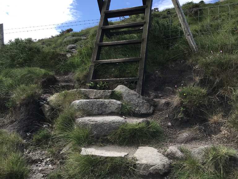 bloody bridge to the quarry rail track up to chimney rock and back to ...