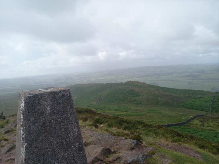 Sharp Haw trig point, Cracoe Fell, Crookrise trig point and Embsay Crag ...
