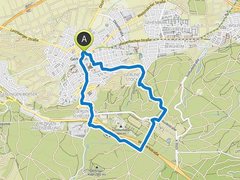 Blick auf Schloss Solitude – Schloss Solitude Runde von Gerlingen ...