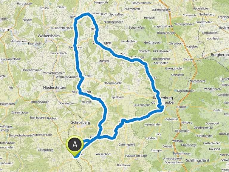 Taubertalradweg – Rothenburg ob der Tauber Circuit à partir de ...